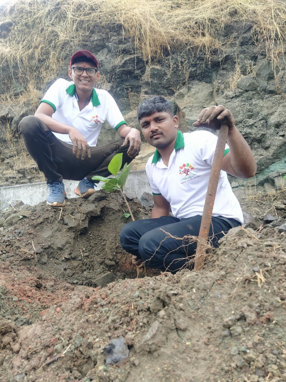 150 Native Trees planted on 25 June, 2023 at Mugavade Village Hill, pune.